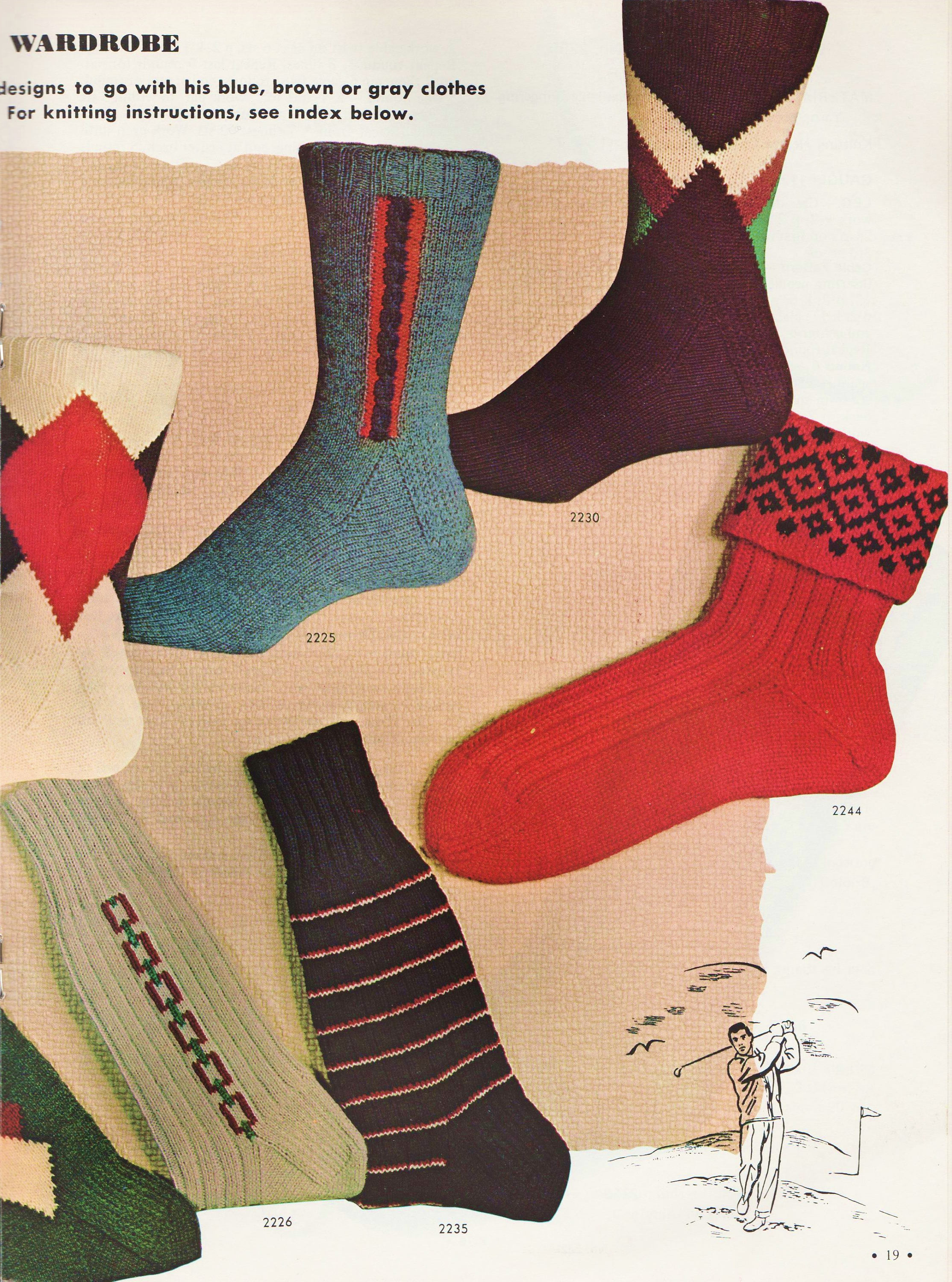 Vintage Socks Knitting Patterns PDF INSTANT DOWNLOAD Argyle Sock ...