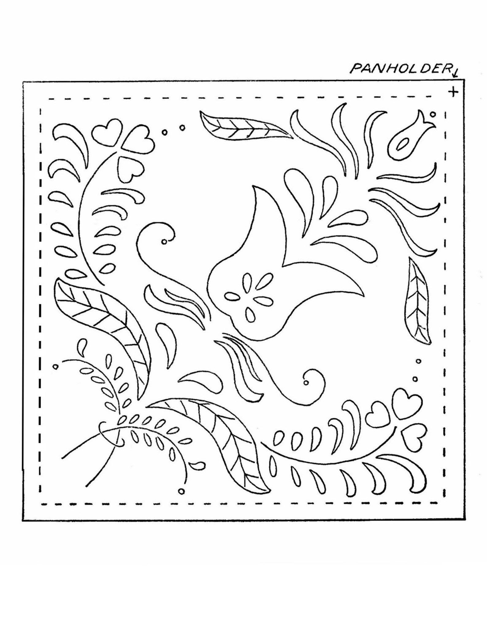 Amish Tea Towel Embroidery Pattern, Vintage Pennsylvania Dutch Design ...