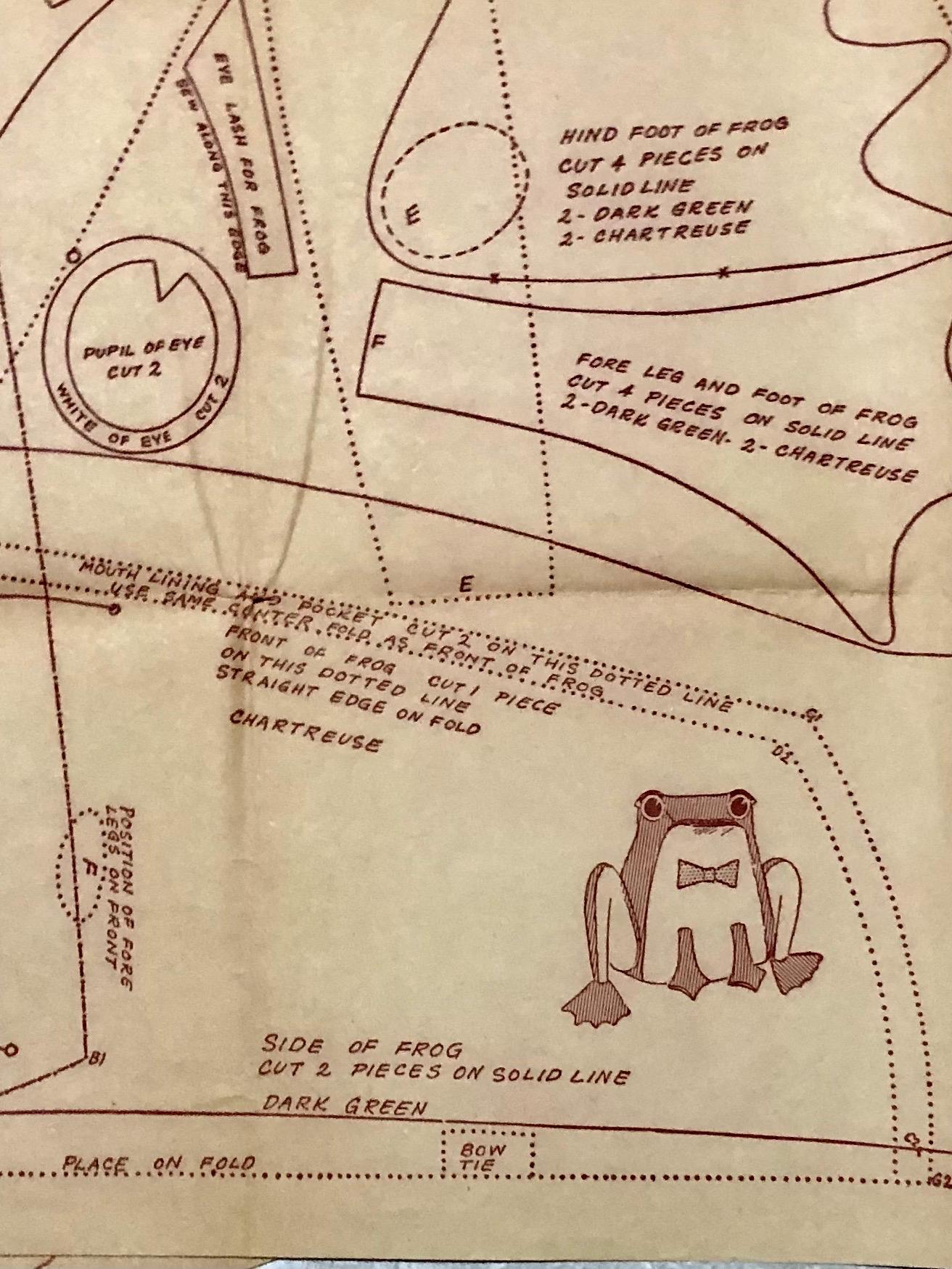 1940's Workbasket Toy Sewing Pattern: Freddie Frog, Winnie Whale ...
