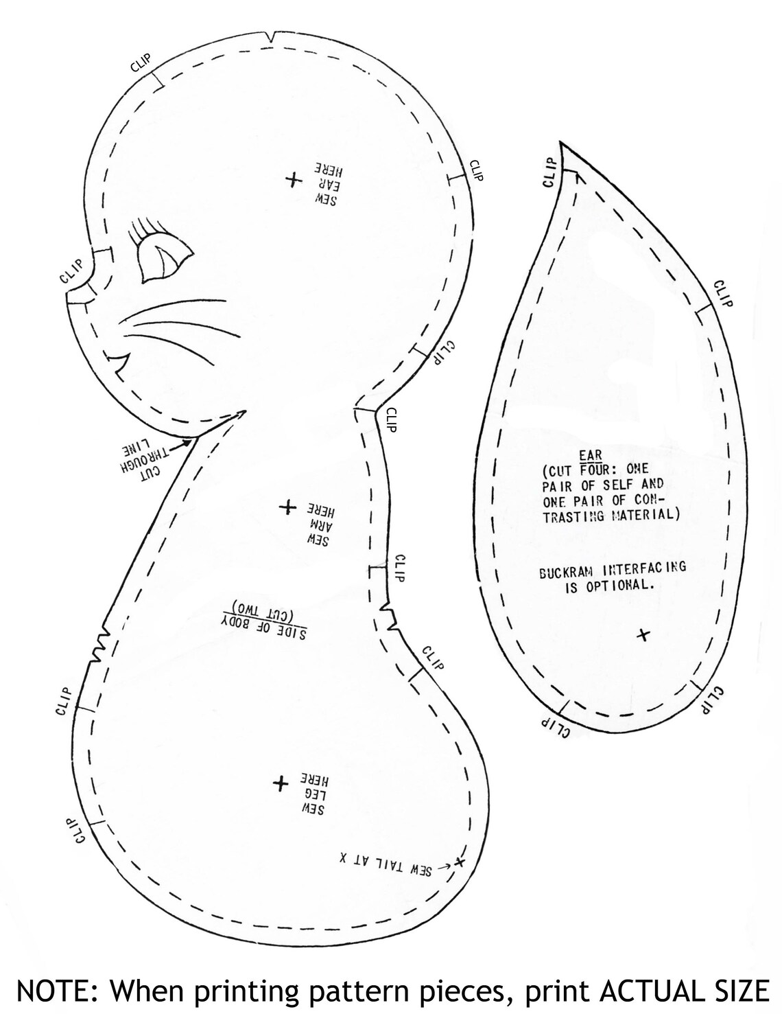 Vintage Bunny Doll Pattern PDF INSTANT DOWNLOAD Easter Toy | Etsy