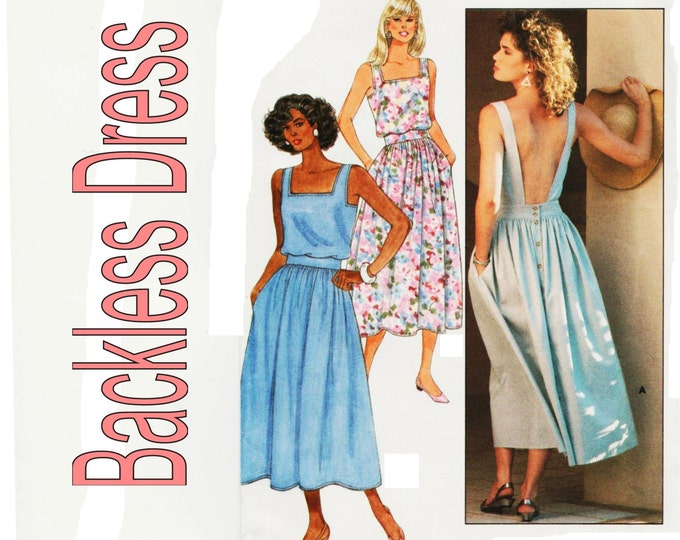 Backless Sundress Pattern Butterick 5657 Bust 34-38 1980s - Etsy