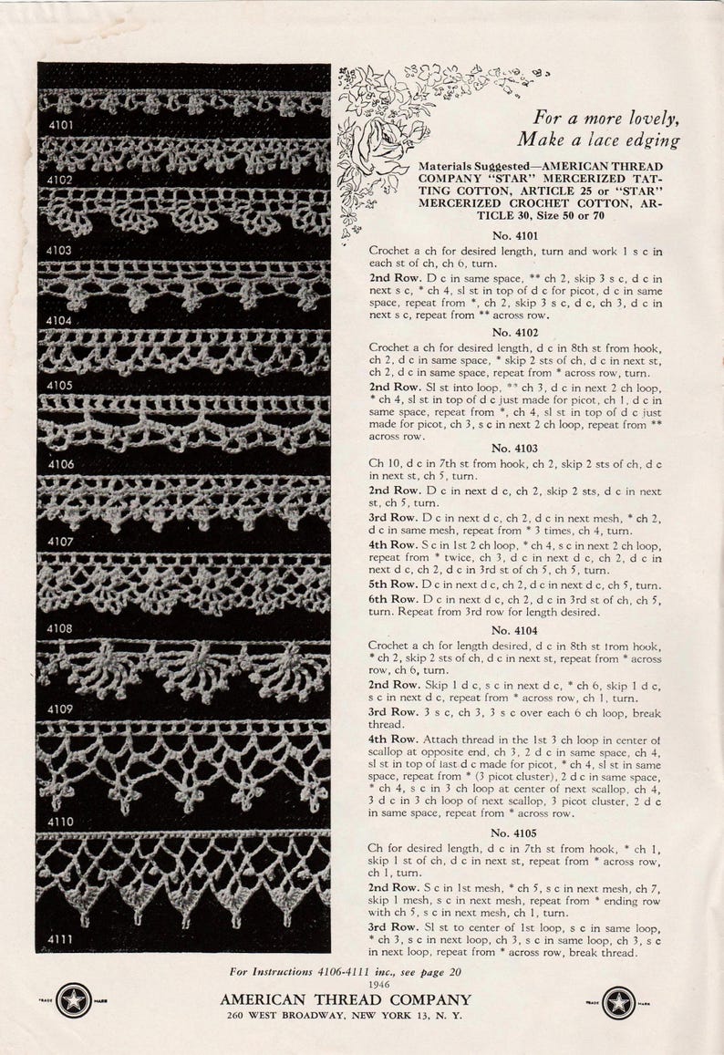 81 Vintage Crochet Edging Patterns Crochet Lace Pattern PDF - Etsy
