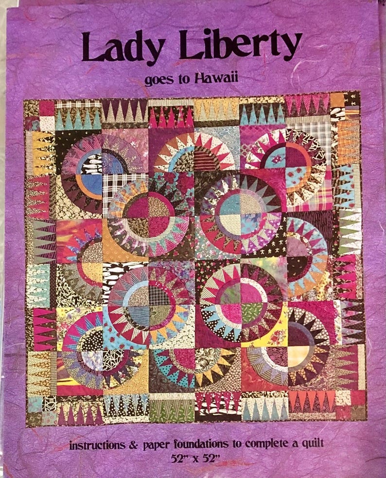 Lady Liberty Goes To Hawaii Quilt Pattern, Paper Foundations, 52" x 52 ...