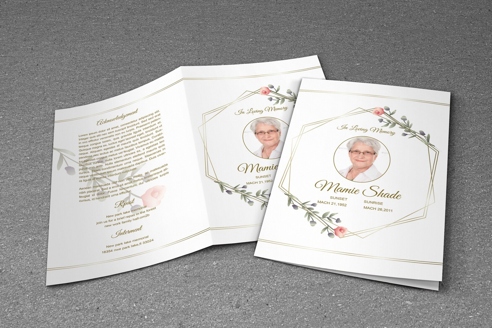 Blush Flower Floral Funeral Program Template Celebrating the - Etsy