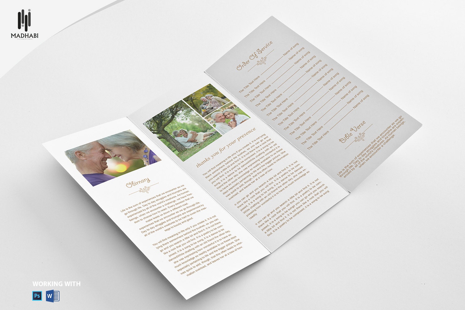 Printable Trifold Funeral Program Template in Loving Memory of - Etsy