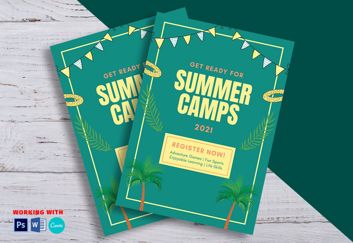 Instant Download Summer Camp Invitation Summer Camps Flyer | Etsy