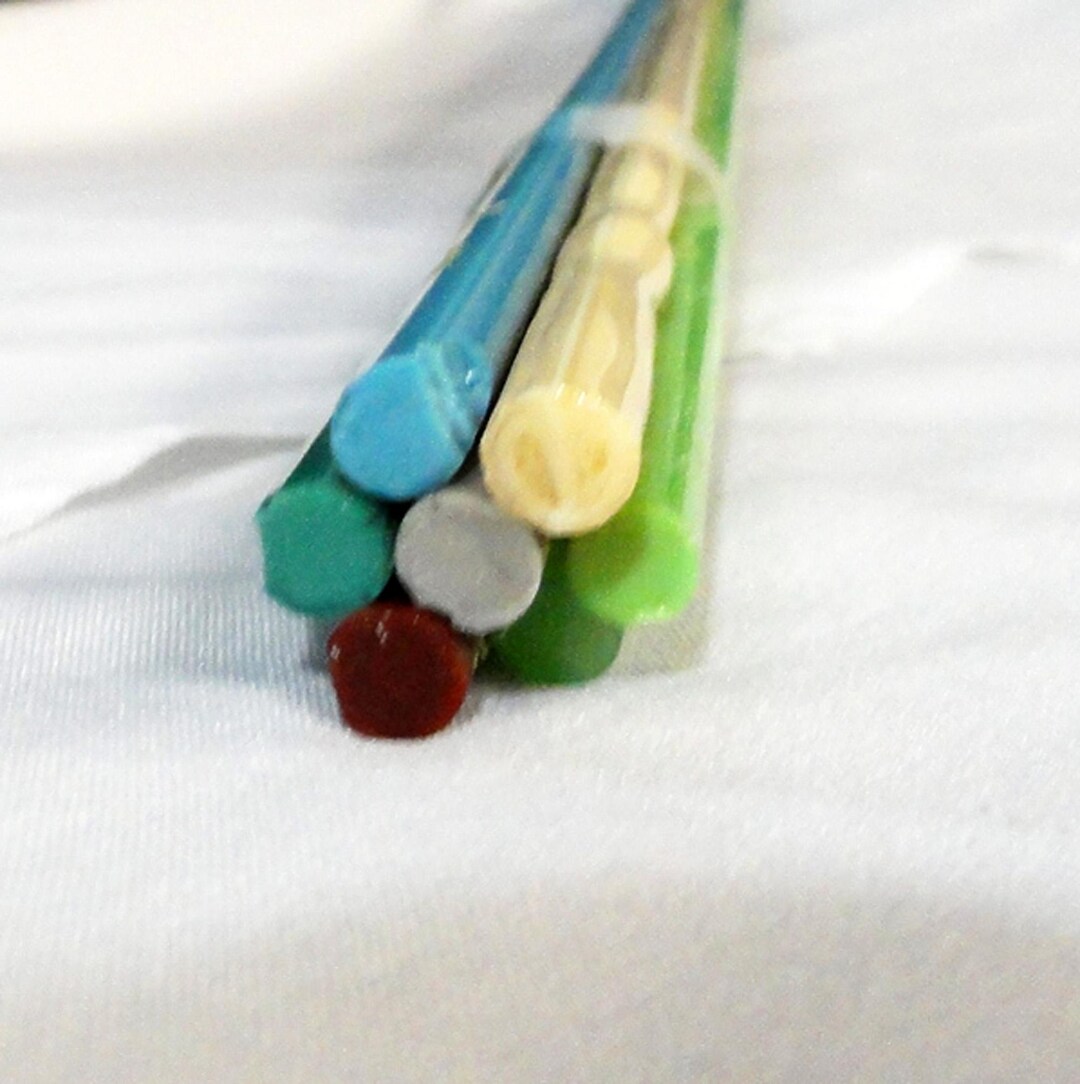 Mardi Gras Opaque Glass Rods: Bead Making Supplies, 41" X 5mm (lot of 7 ...
