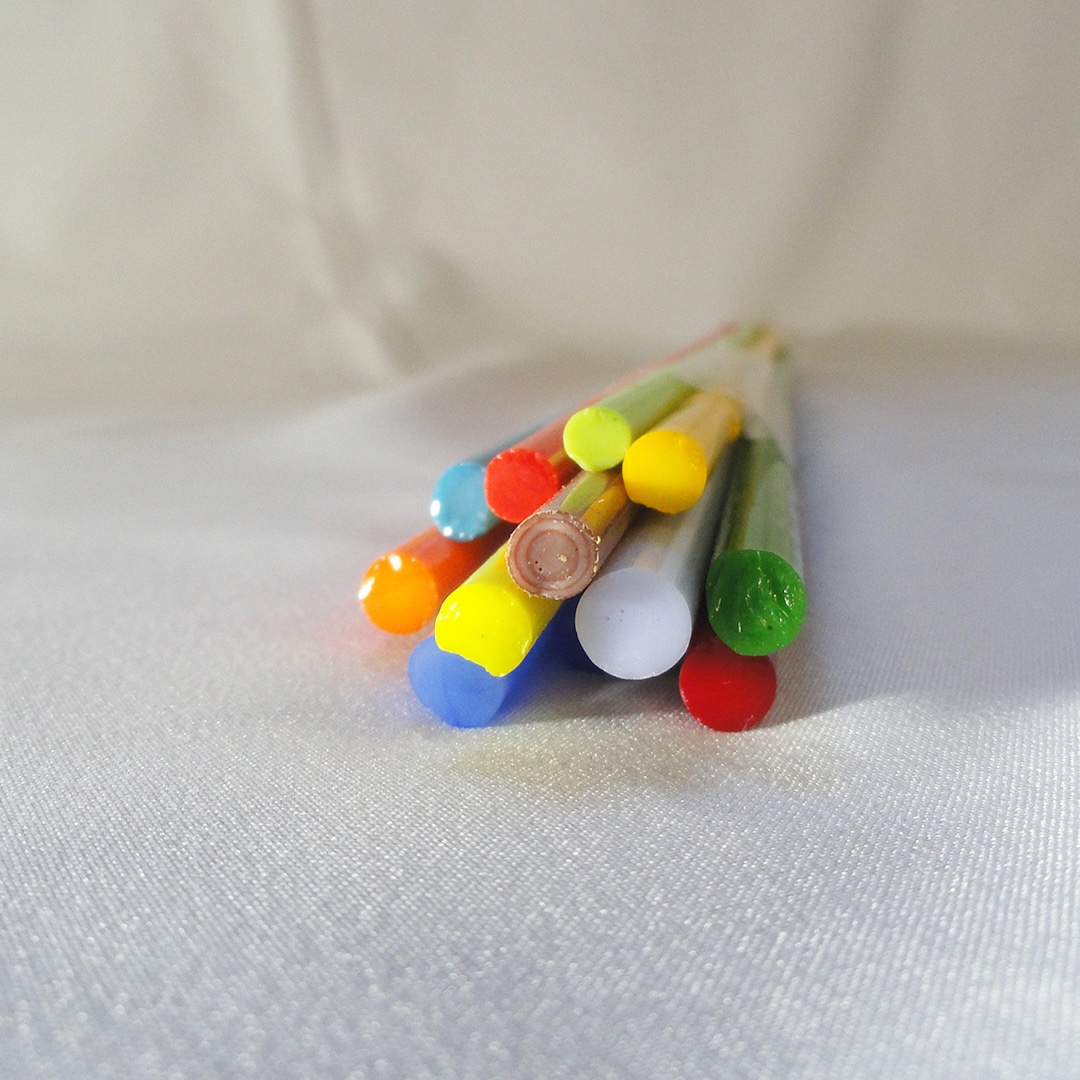 Glass Rod Mardi Gras Lot of 10 13" X 5mm Opaque Bead Making Torch Work ...