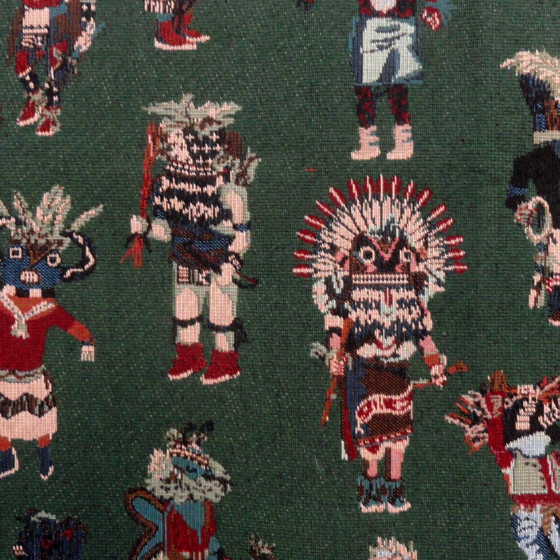 Fabric Upholstery Heavy Kachina Hopi Pueblo Native American Southwest 5 ...