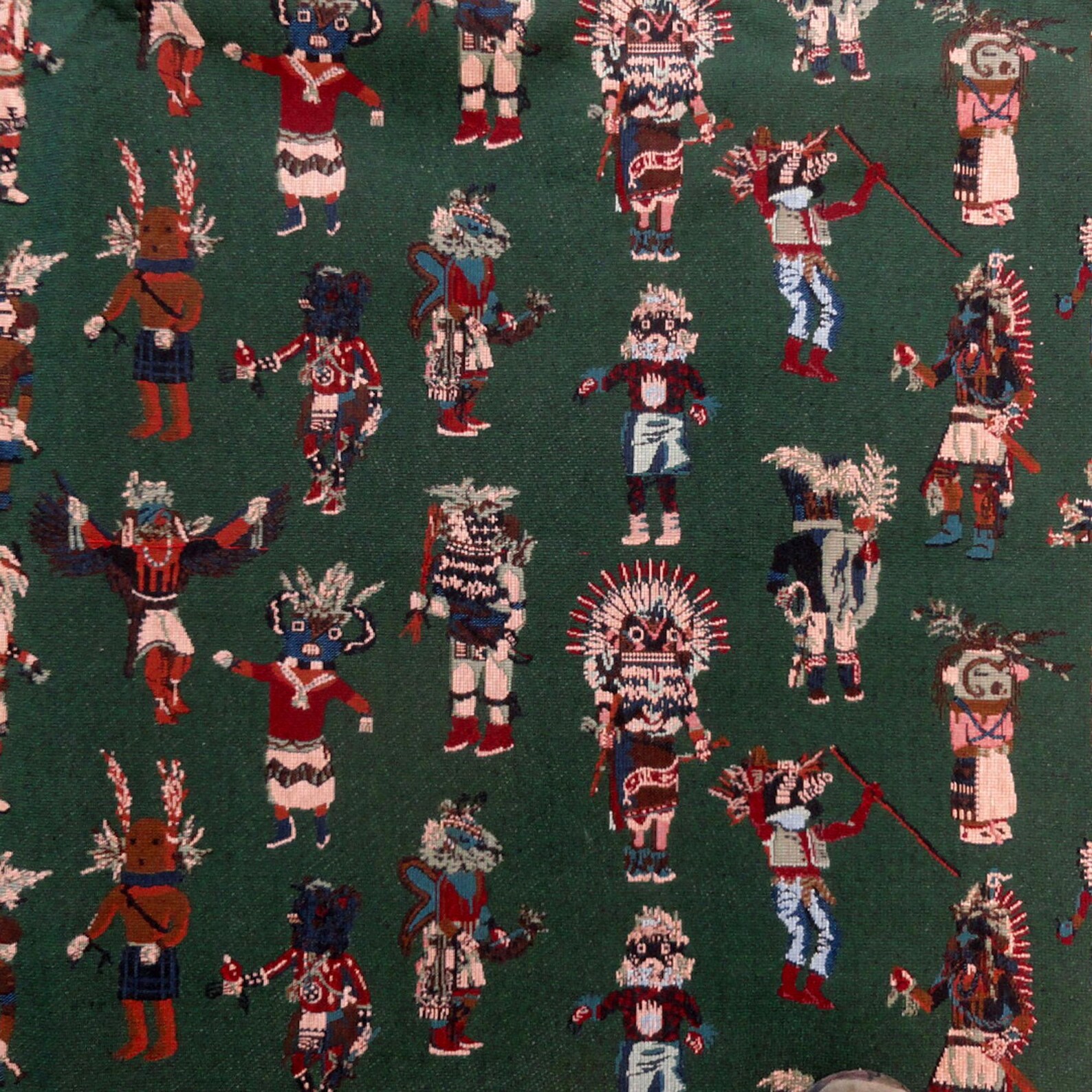 Fabric Upholstery Heavy Kachina Hopi Pueblo Native American Southwest 5 ...