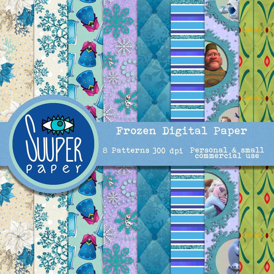 FROZEN Digital Papers - 8 Designs 12x12in, 30x30 Cm - Ready to Print ...