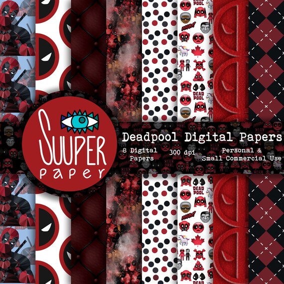 Deadpool Digital Papers 8 Designs 12x12in 30x30 Cm - Etsy Australia