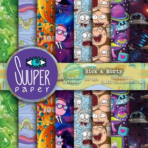 RICK AND MORTY Repeated Digital Papers - Seamless - 8 Designs 12x12in ...