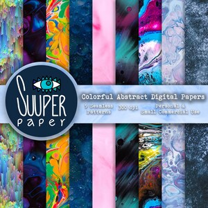 COLORFUL SEAMLESS TEXTURE - Digital Papers - 9 Designs 12x12in, 30x30 ...