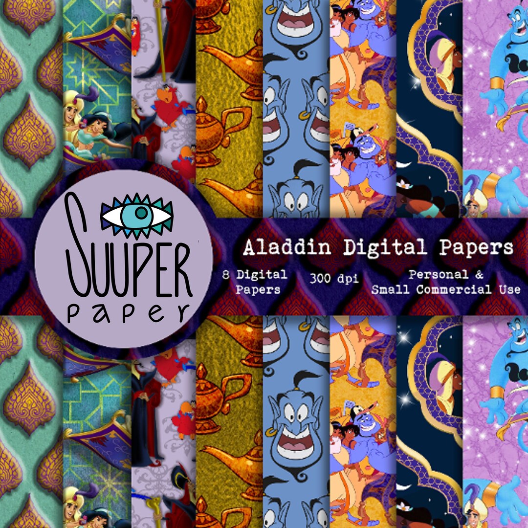ALADDIN Digital Papers - 8 Designs 12x12in, 30x30 Cm - Ready to Print ...