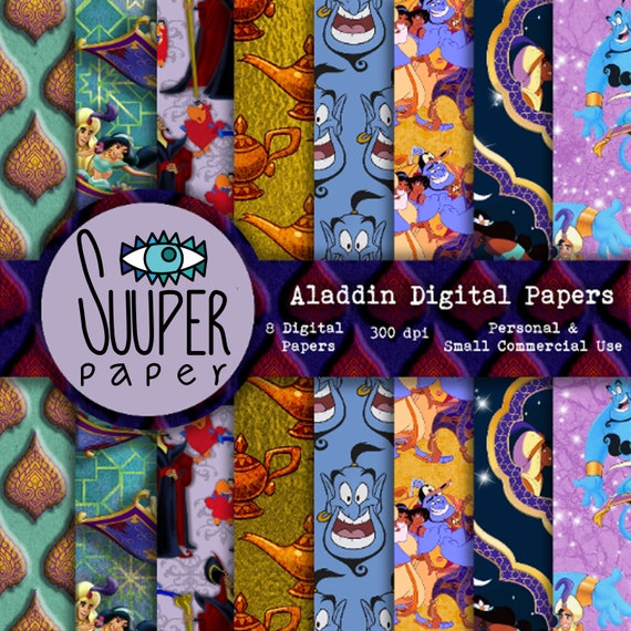 ALADDIN Digital Papers 8 Designs 12x12in 30x30 Cm Ready | Etsy
