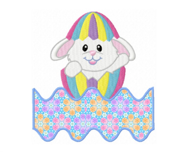 Easter Bunny Applique Design Split Applique Design - Etsy