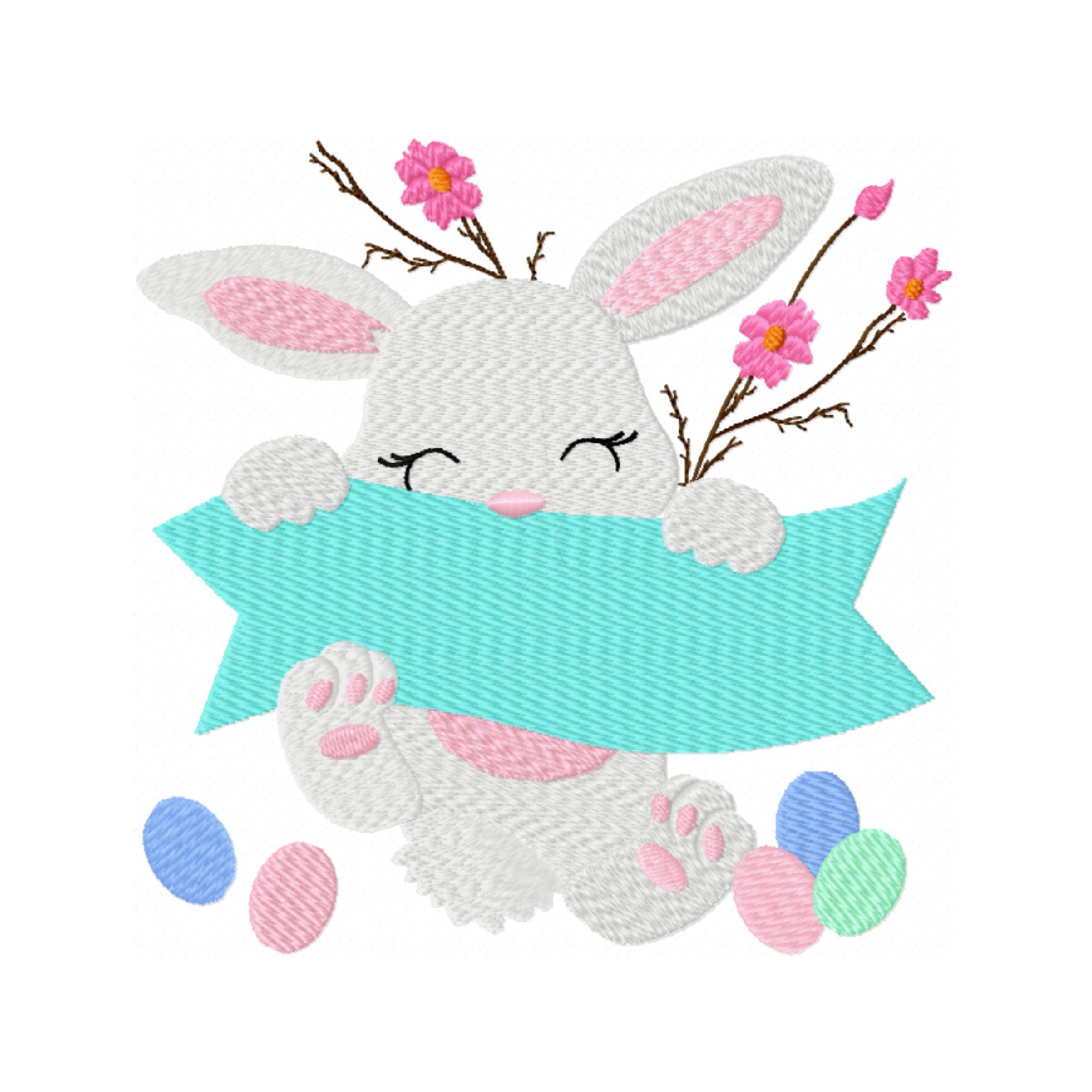 Easter Monogram Embroidery Design Easter Bunny Embroidery | Etsy