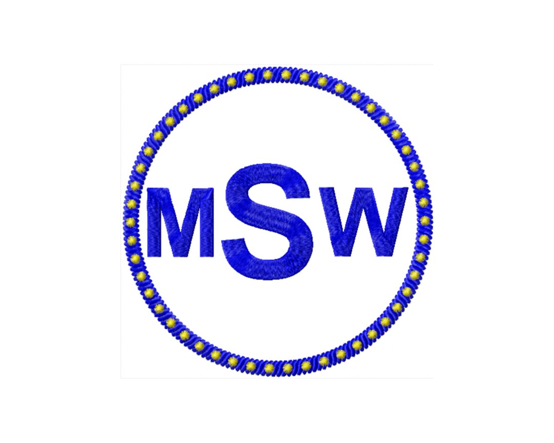 Circle Monogram Embroidery Design - Circle Embroidery Design - Monogram ...
