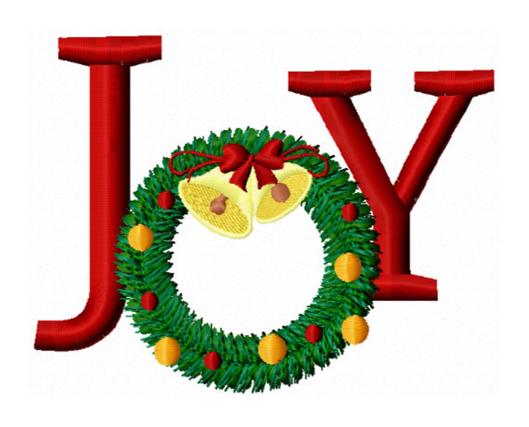 Joy Embroidery Design - Christmas Embroidery Design - Winter Embroidery ...