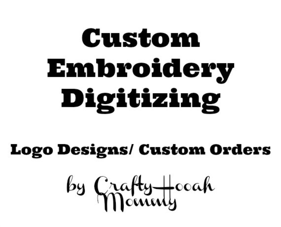 Digitized Embroidery Logo - Digitized Embroidery File - Small Business ...