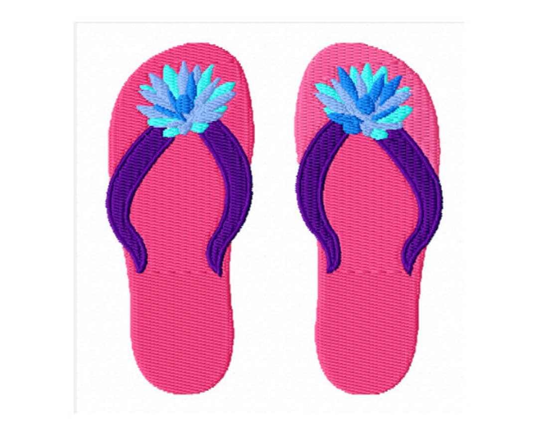 Beach Love, Pink Sandals, Summer Design, Embroidery Design, Machine ...
