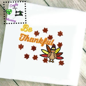 Be Thankful, Thanksgiving Embroidery Design, Fall Design, Fall ...
