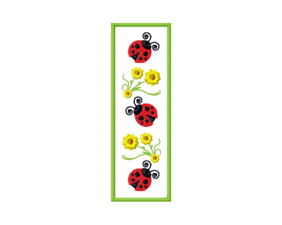 Ladybug Bookmark Applique: ITH Embroidery Design (5x7, 6x8) - Etsy