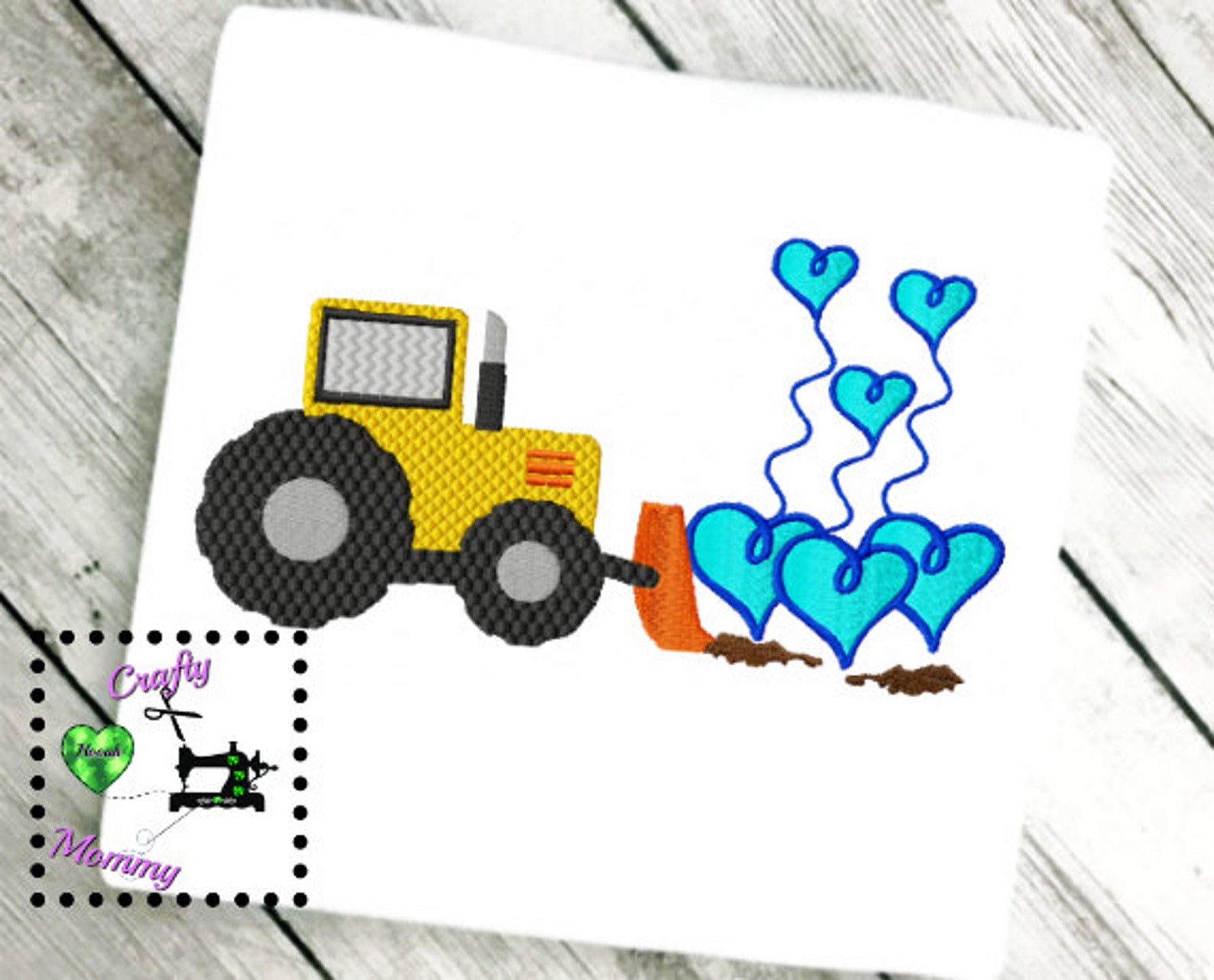 Digger Embroidery Design Construction Digger Loads of Love - Etsy