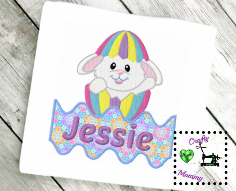 Easter Bunny Applique Design Split Applique Design - Etsy