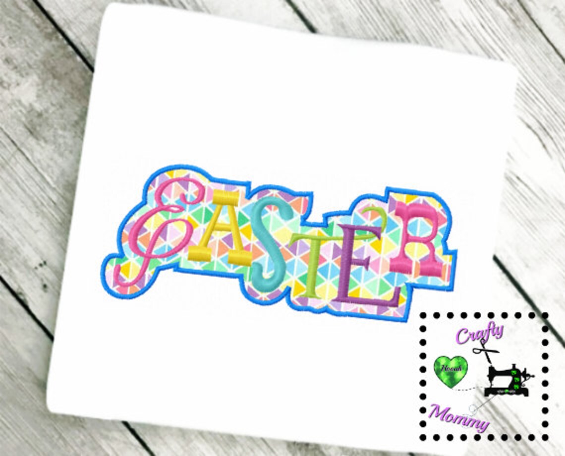 Happy Easter Applique Design Happy Easter Embroidery | Etsy