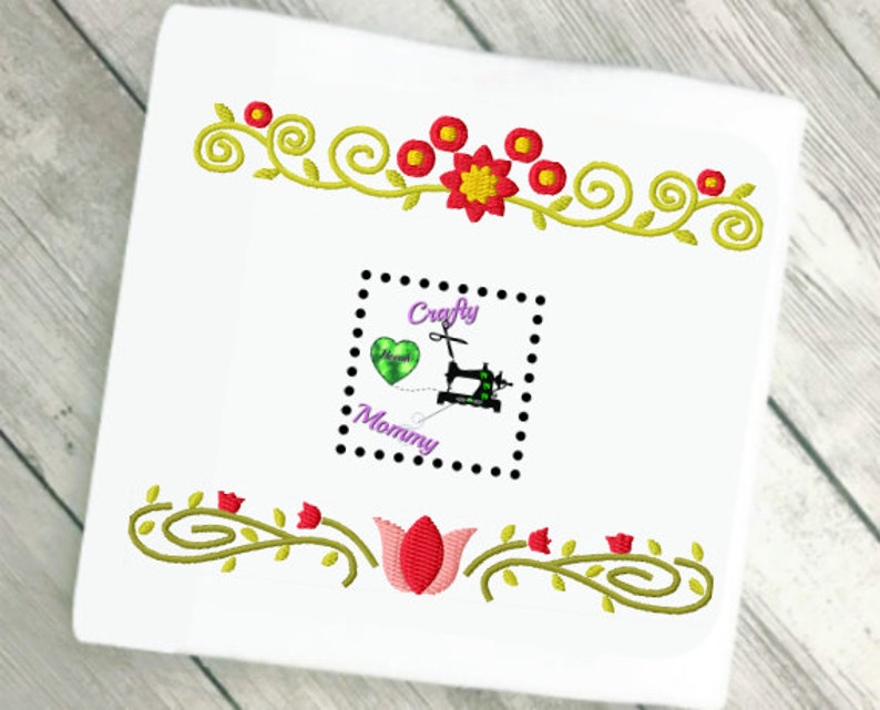 Floral Embroidery Boarder Machine Embroidery Spring Design - Etsy