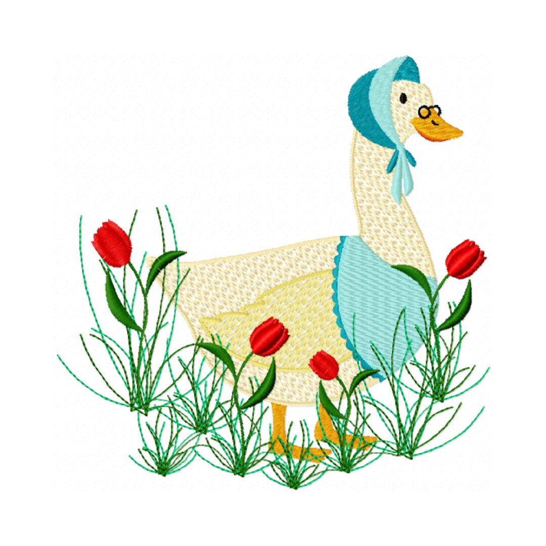 Mother Goose Embroidery Design - Newborn Embroidery Design - Animal ...