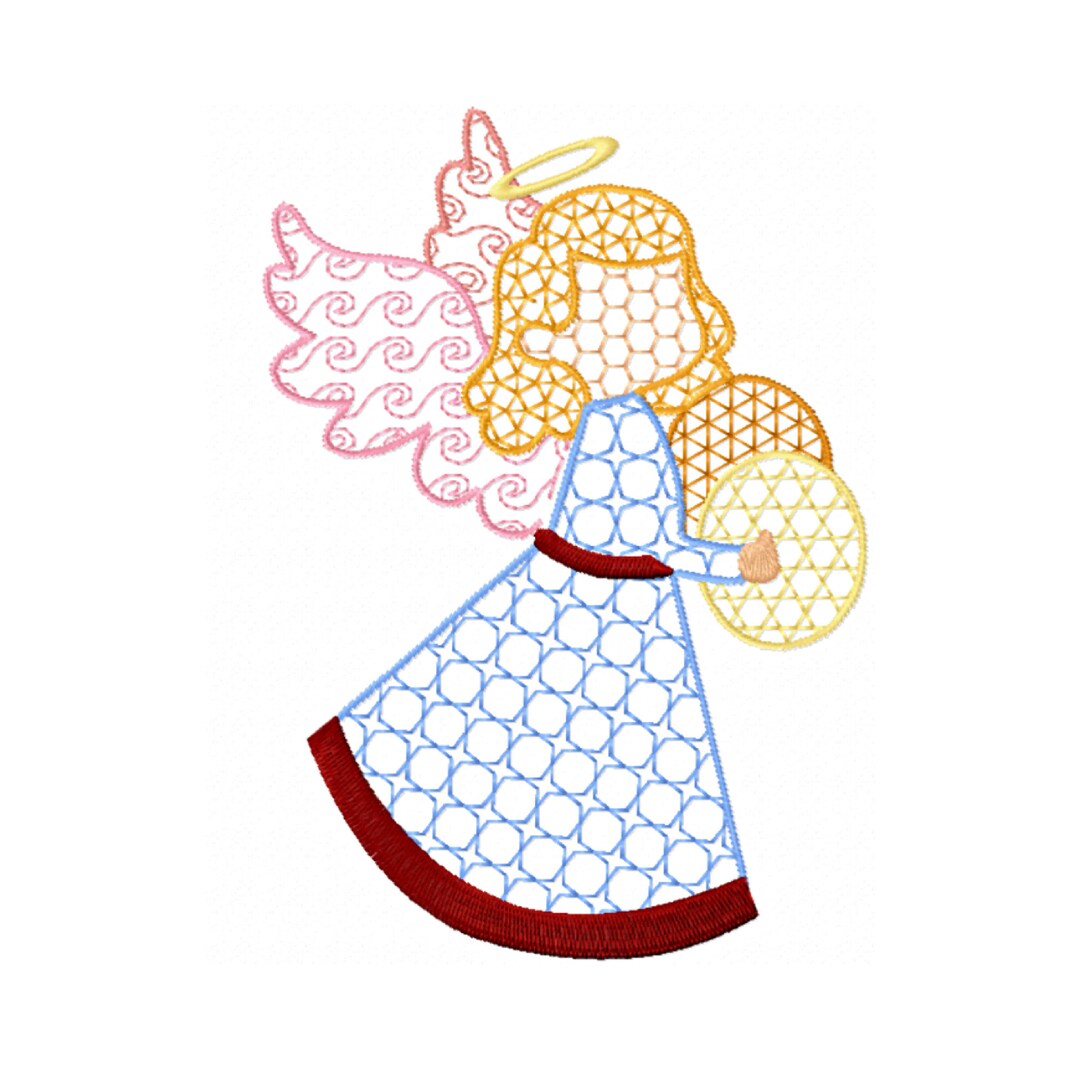 Angel Embroidery Design - Christmas Angel Design - Christmas Embroidery ...
