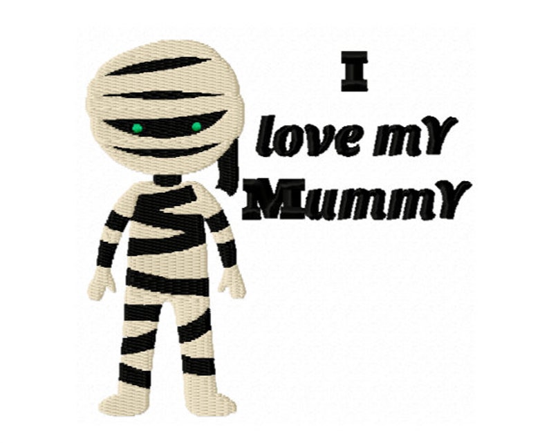 Halloween Embroidery Design Filled Stitch Mummy Embroidery - Etsy