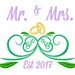 Mr and Mrs Wedding Design - Wedding Ring Embroidery Design - Mr and Mrs ...