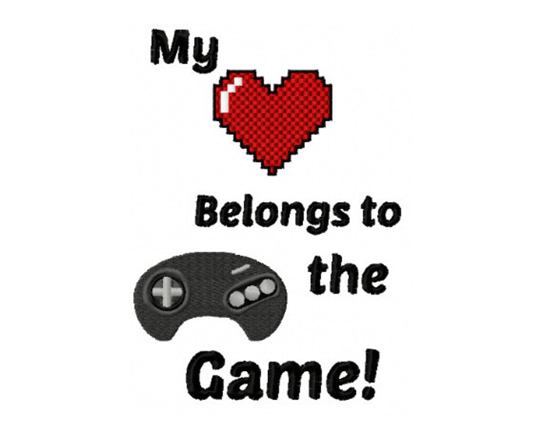 Gamer Heart Embroidery Design: Video Game Love (digital Download) - Etsy
