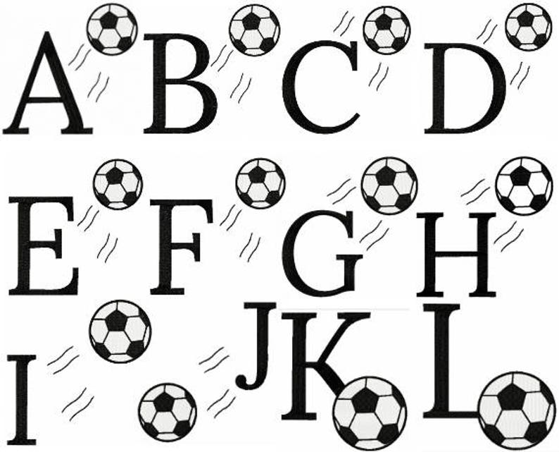Sports Font Embroidery Design - Soccer Embroidery Design - Back to ...