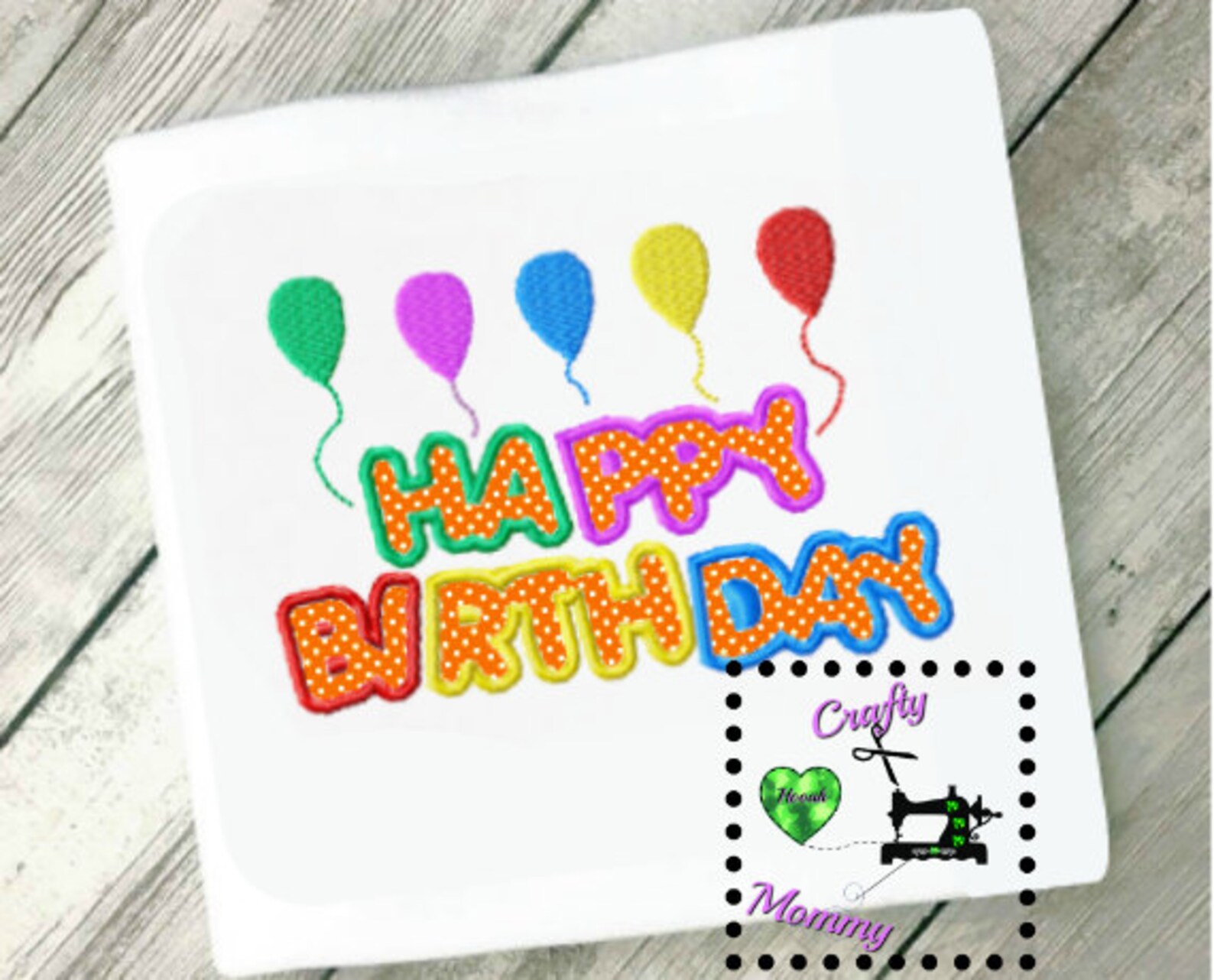 Happy Birthday Applique Pattern Birthday Balloon Embroidery - Etsy