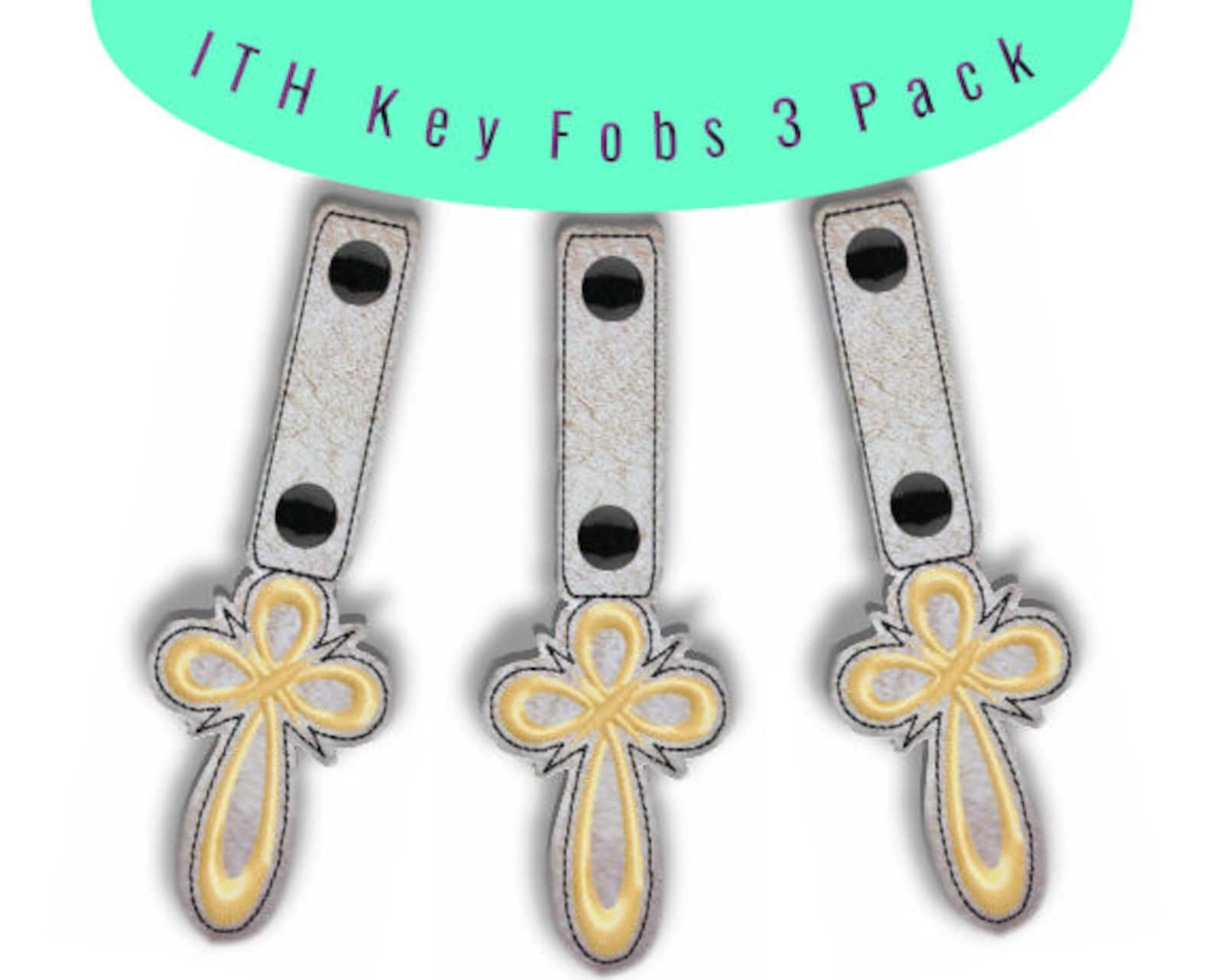 Cross Key Fob Embroidery Design ITH Key Fob Embroidery - Etsy