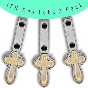 Cross Key Fob Embroidery Design - ITH Key Fob Embroidery Design - PDF ...