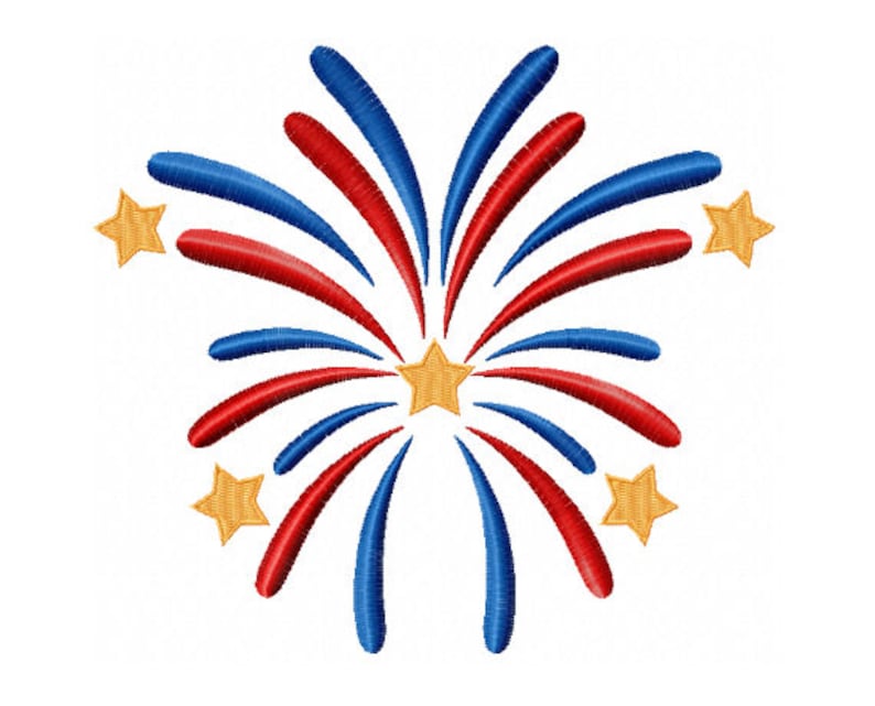 Patriotic Embroidery Design 4th of July Fireworks Embroidery - Etsy