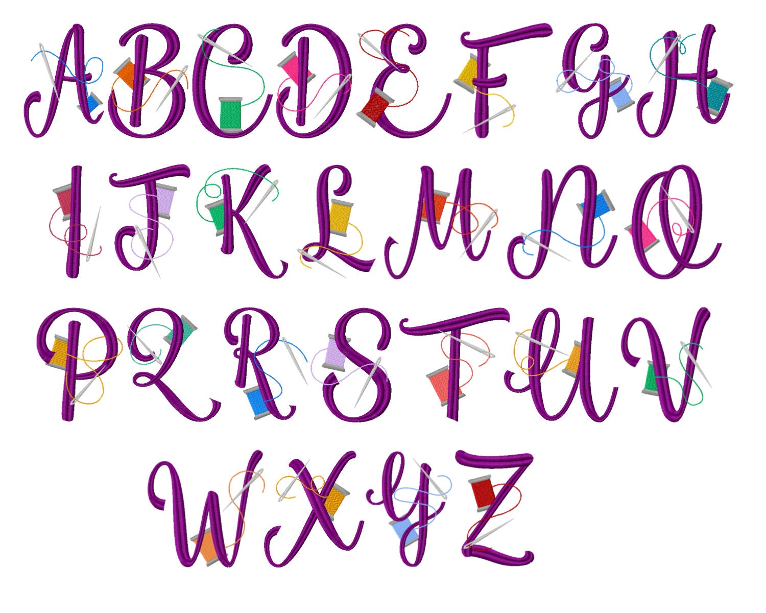 Embroidery Font Thread Embroidery Design Sewing Embroidery | Etsy