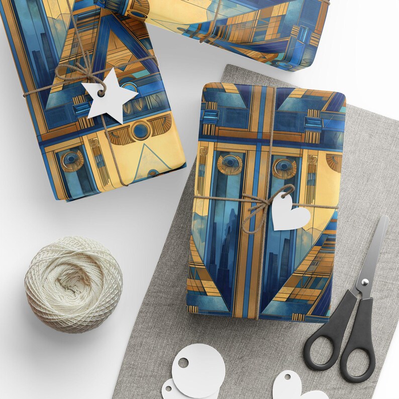 Egyptian Pyramid Wrapping Paper Modern Geometric Design - Etsy