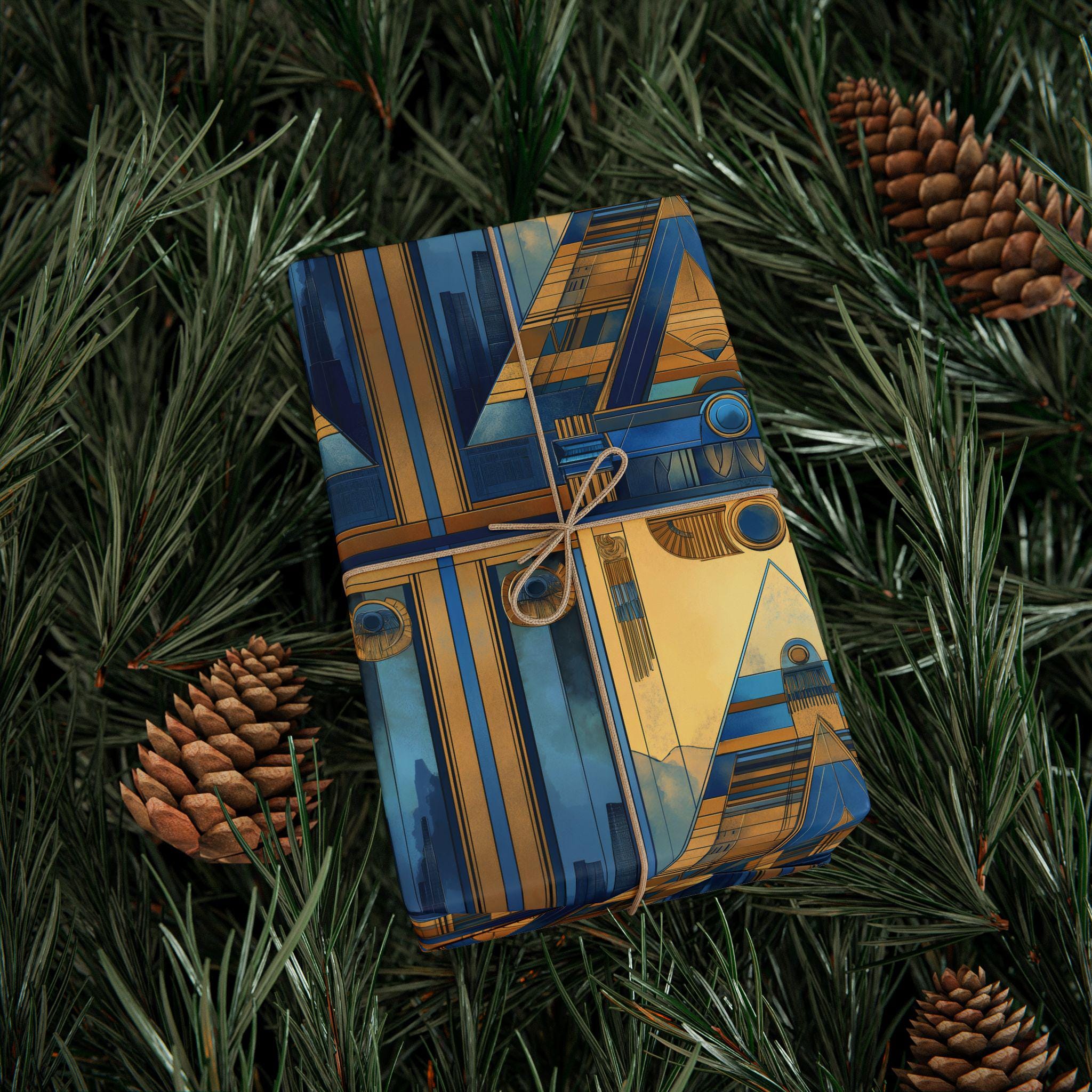 Egyptian Pyramid Wrapping Paper Modern Geometric Design - Etsy