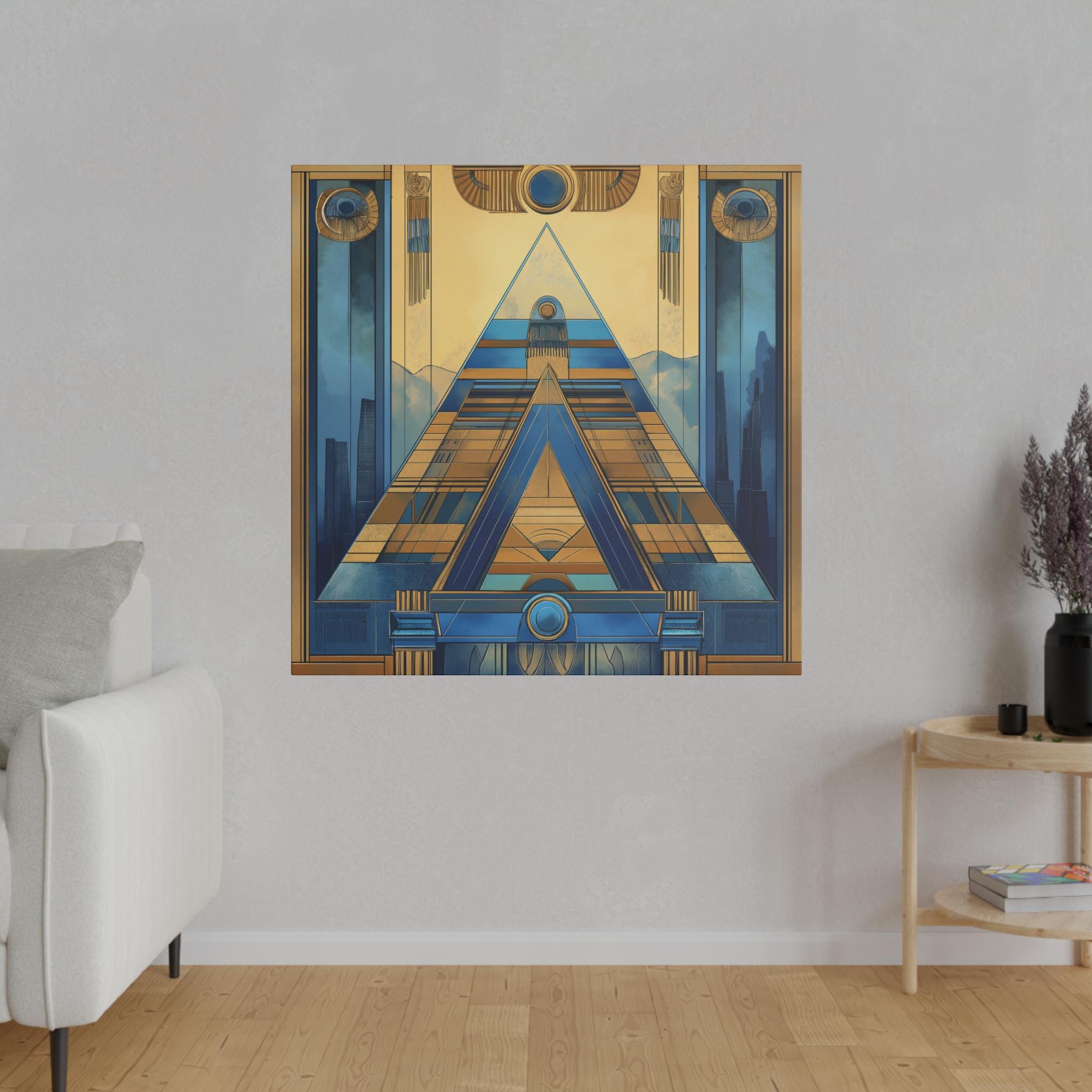 Modern Pyramids Canvas - Etsy