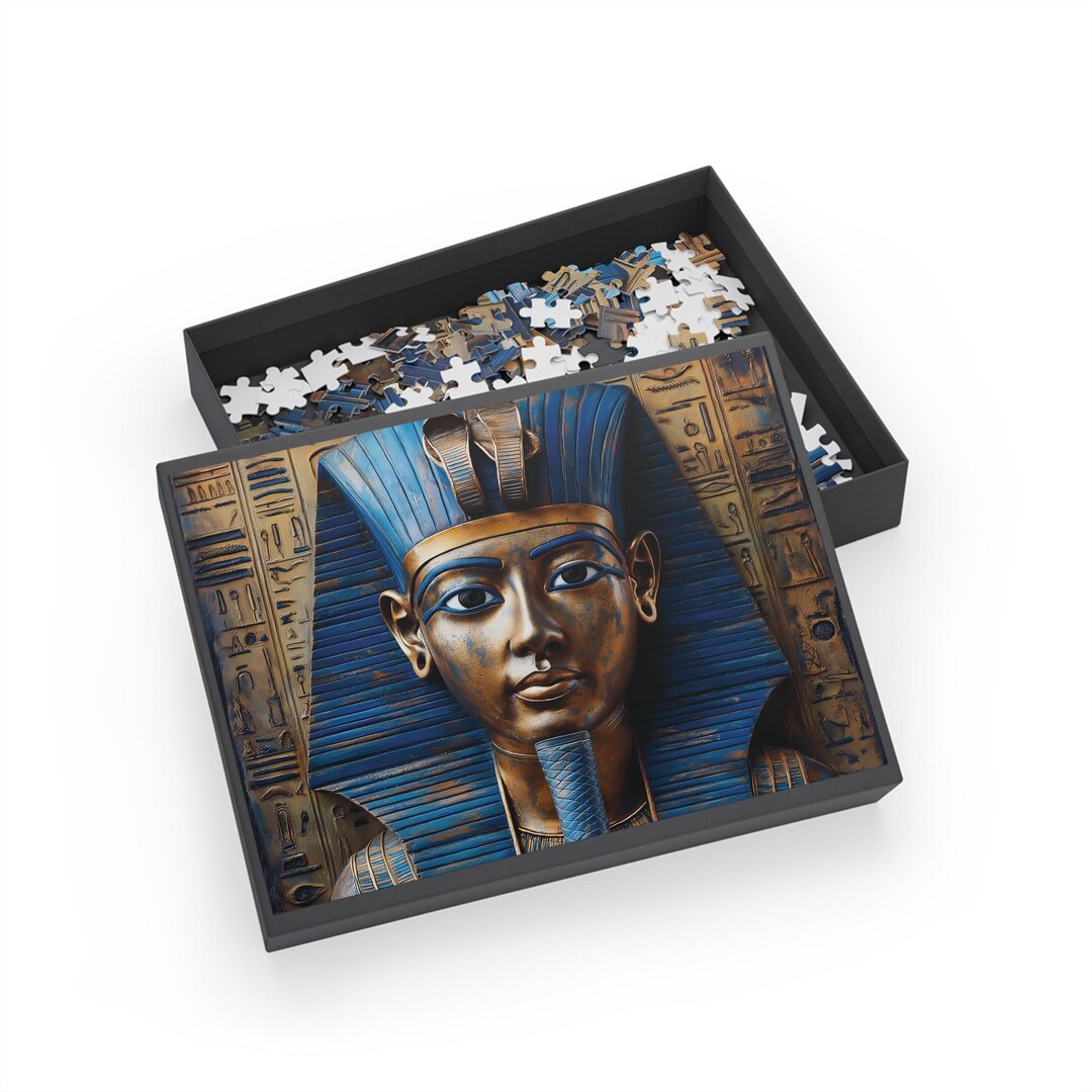 Pharaoh's Golden Face With Hieroglyphics Premium Puzzle - Etsy