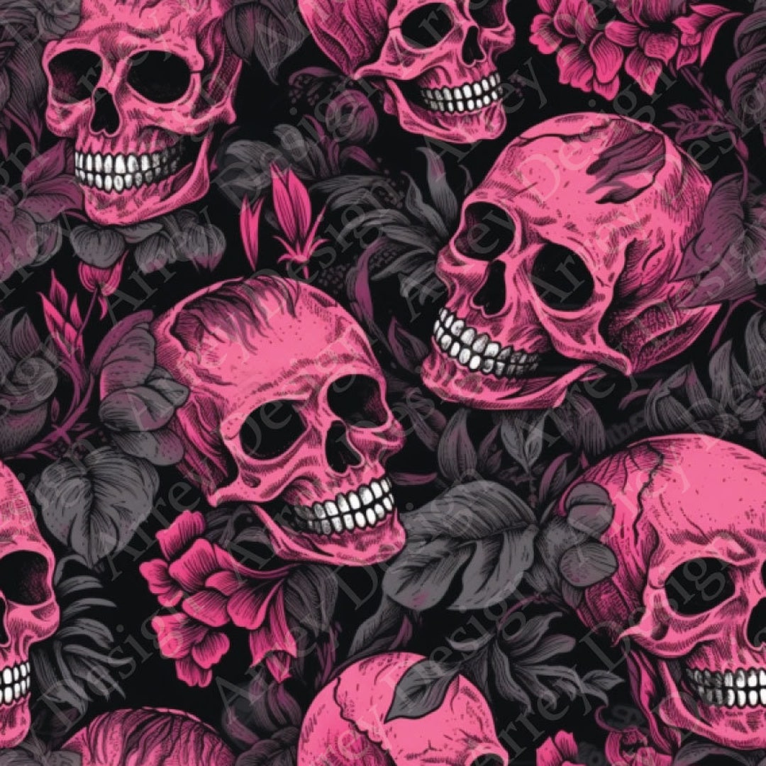Pink Skulls Background