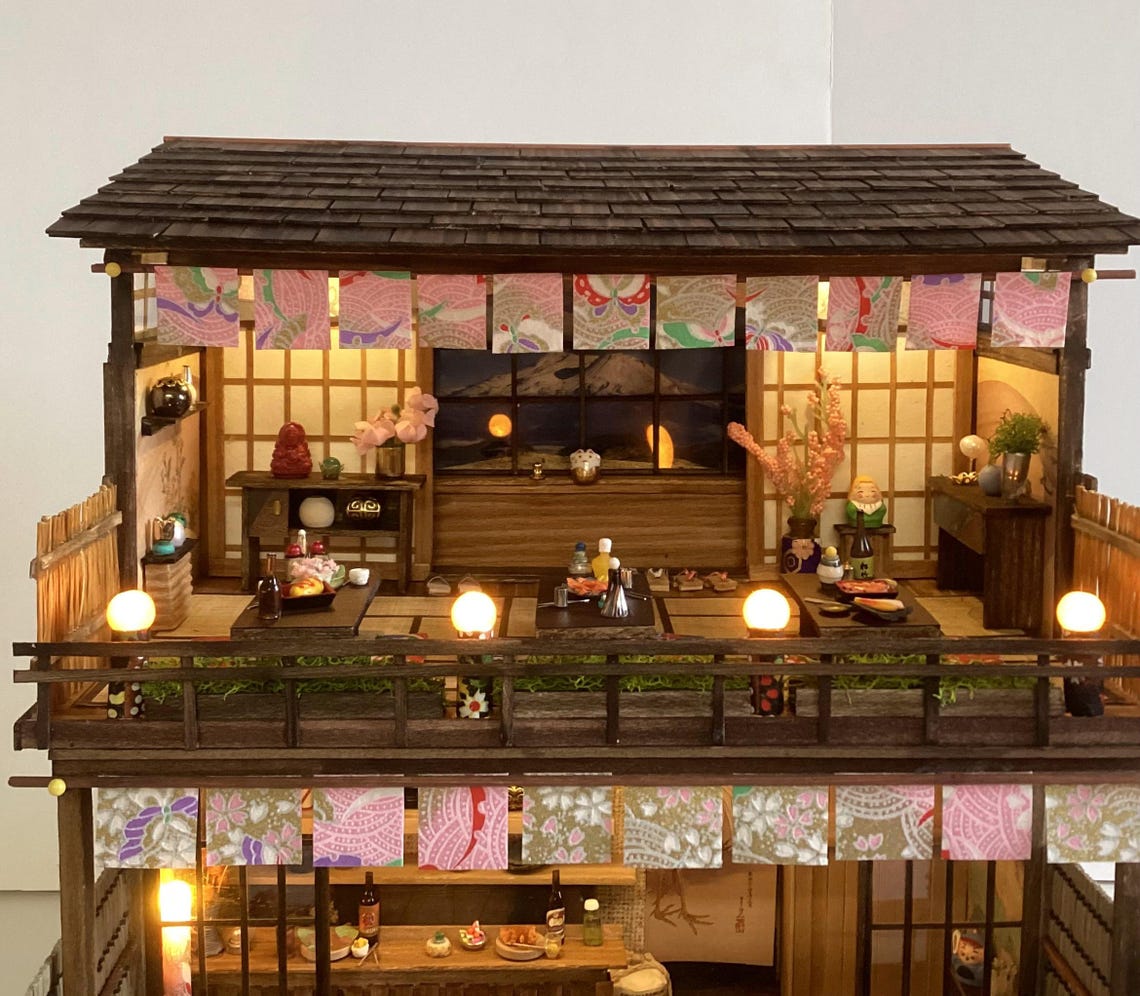 Simon J. Two Story Japanese Restaurant Miniature - Etsy