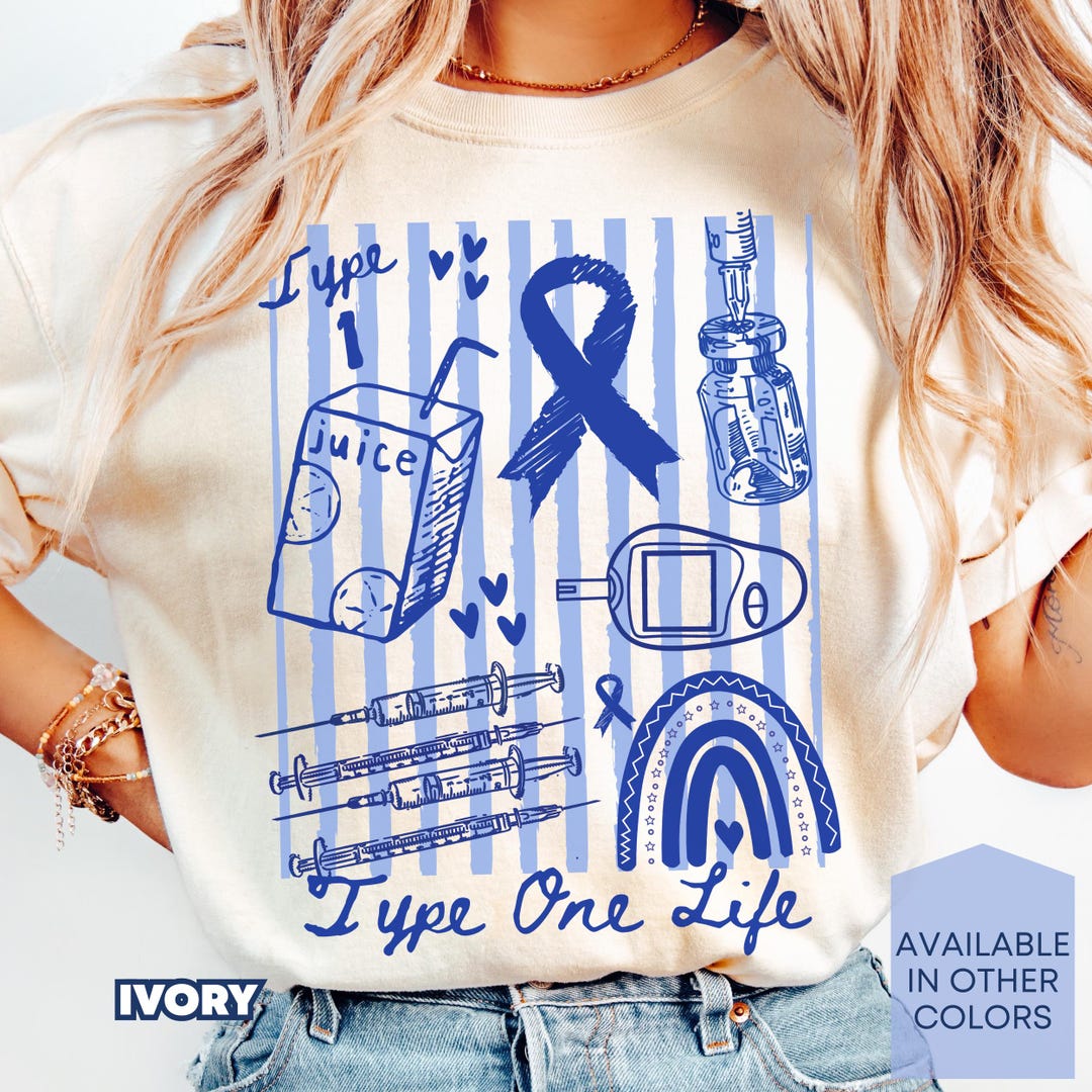 Comfort Colors Diabetes Shirt Type 1 Awareness Tshirt Type One T-shirt ...